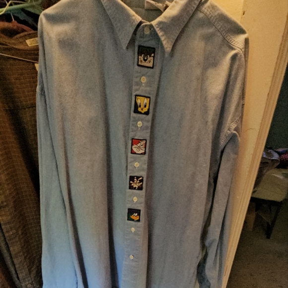 ACME | Shirts | Vintage Xl Acme Looney Tunes Denim Button Up | Poshmark